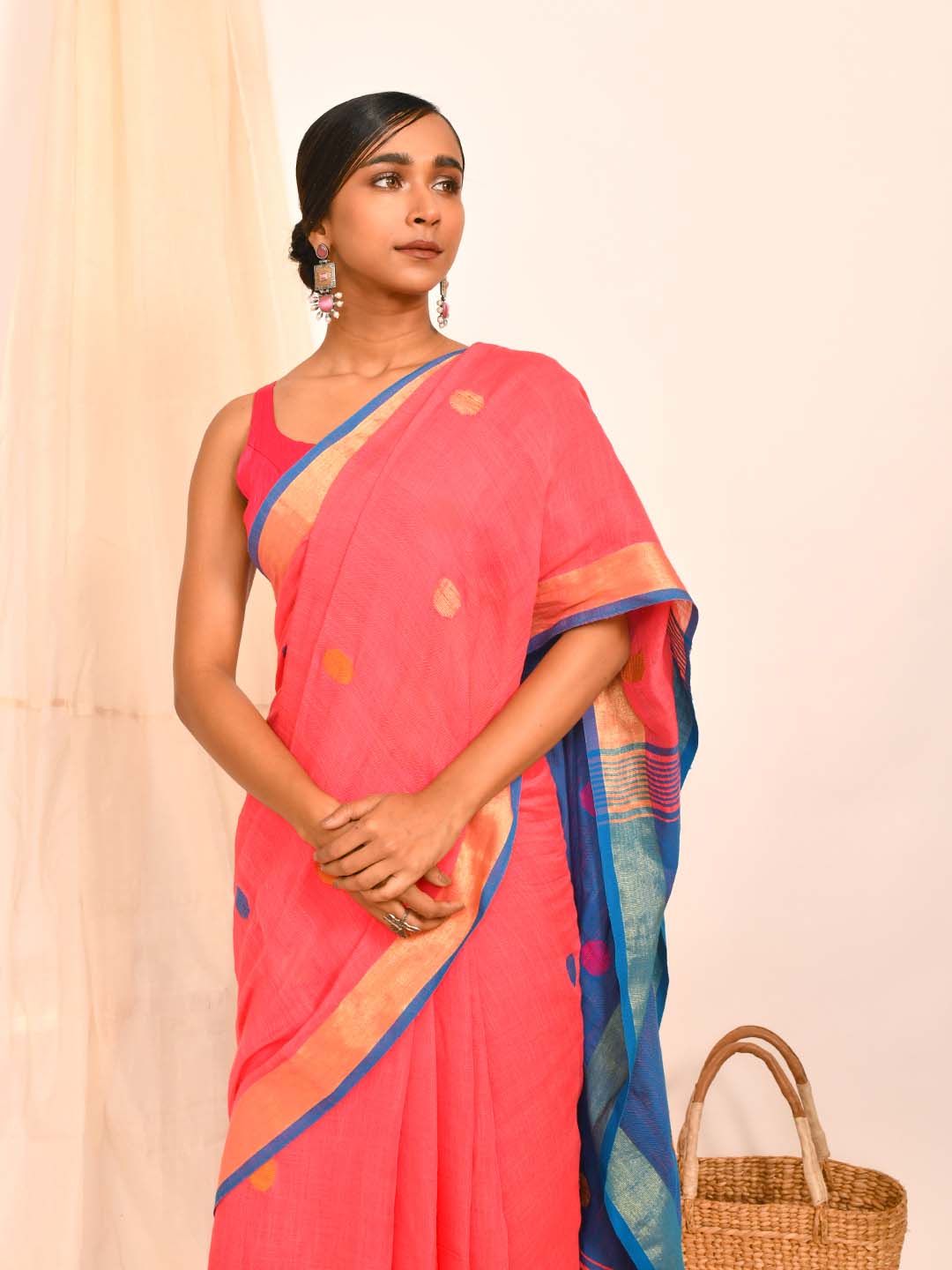 BLUSH RADIANCE (HANDLOOM LIVA SAREE)
